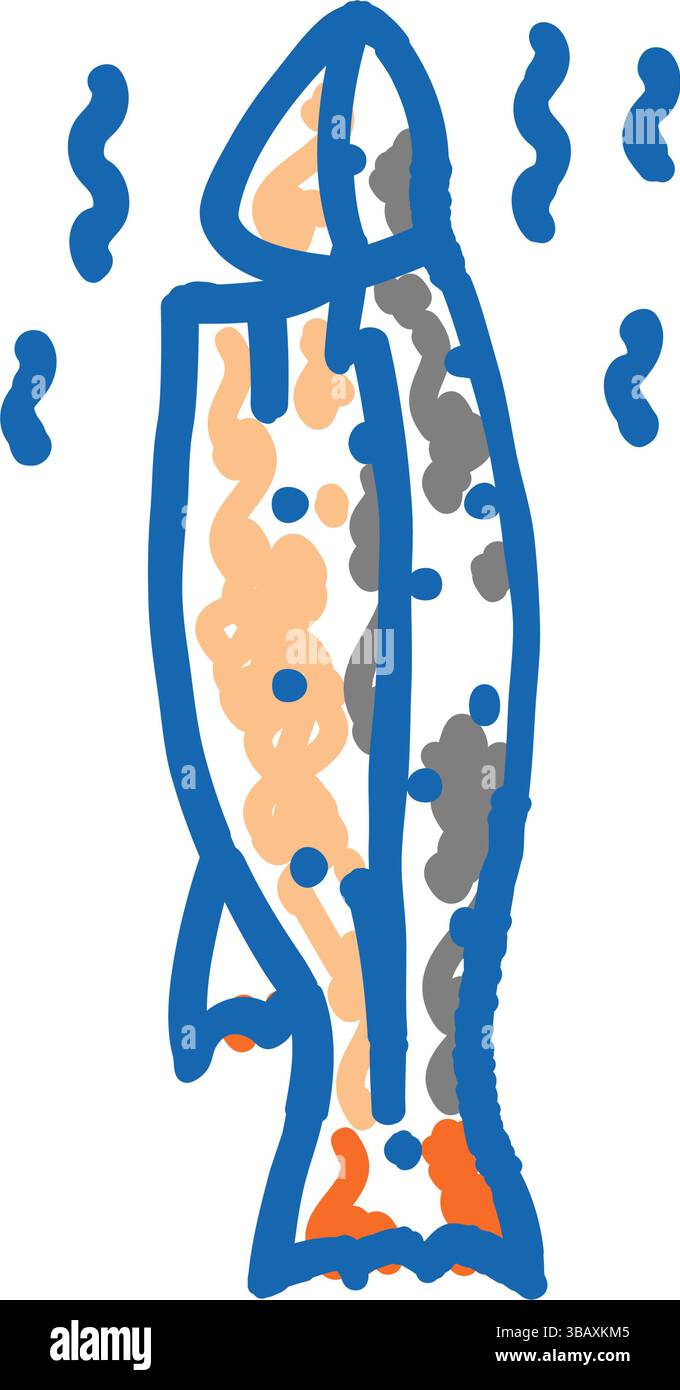 fish smoked icon doodle illustration Stock Vector Image & Art - Alamy