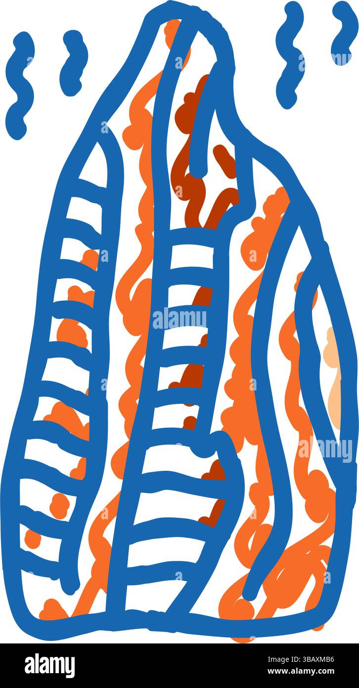 Flame salmon food grill Stock Vector Images - Alamy