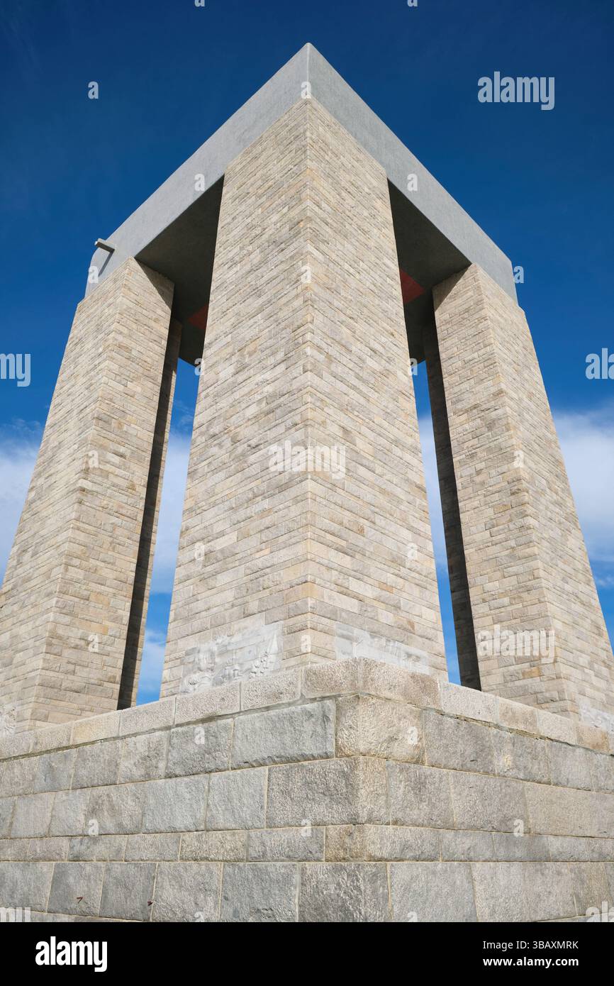 View of the large, four column memorial to Turkish soldiers who died in ...