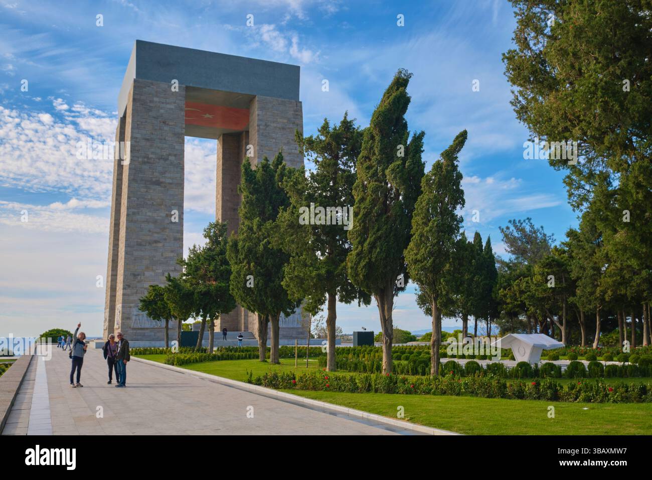 View of the large, four column memorial to Turkish soldiers who died in ...