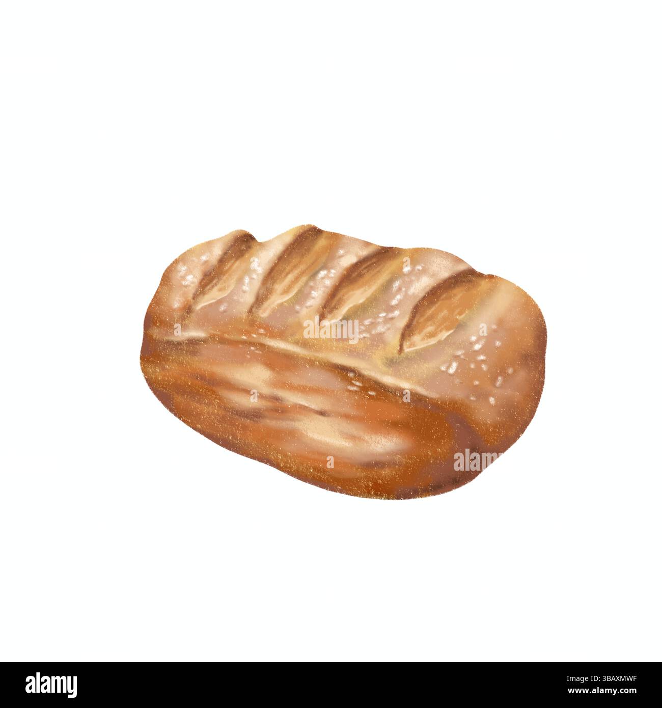 Hand drawn watercolor bread illustration of bread isolated. Food ...
