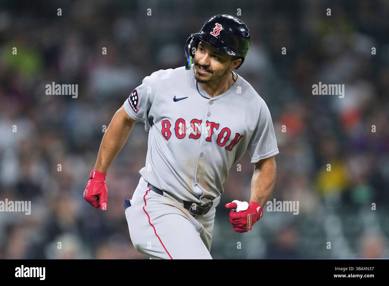 Boston Red Sox's David Hamilton celebrates his two-run home run against ...