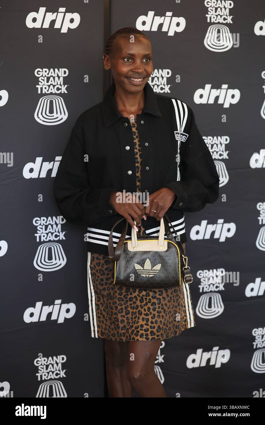 Dania Beach, United States. 01st May, 2025. Agnes Ngetich models ...