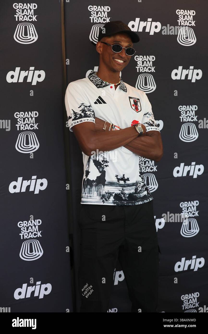 Dania Beach, United States. 01st May, 2025. Alison Dos Santos models ...