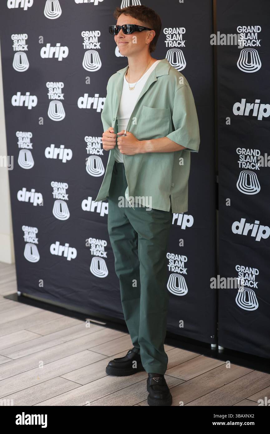 Dania Beach, United States. 01st May, 2025. Nikki Hiltz models fashion ...