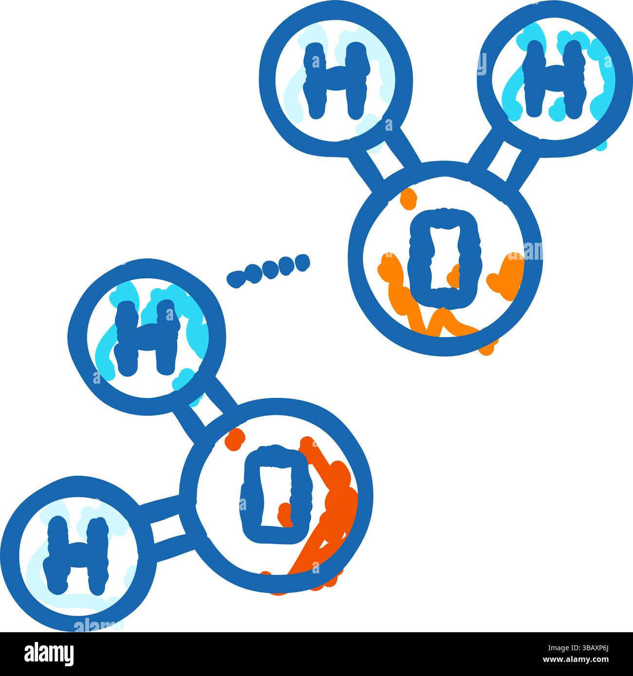 hydrogen bonding biochemistry icon doodle illustration Stock Vector ...