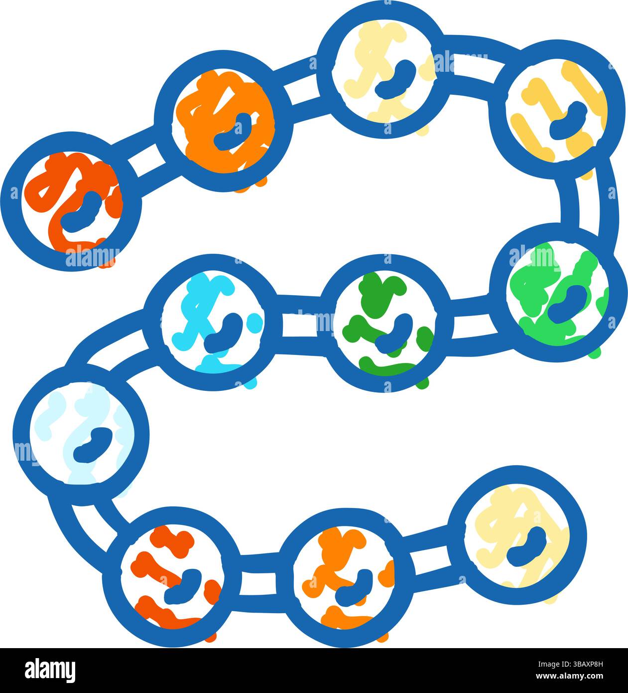 protein synthesis biochemistry icon doodle illustration Stock Vector ...