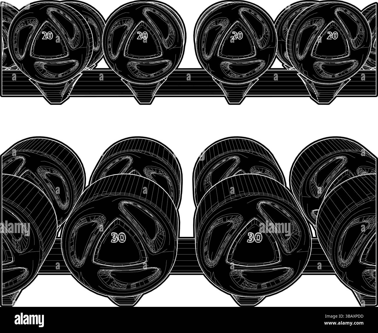 Dumbbell Rack Horizontal Vector. Illustration Of Dumbbells Isolated On White Background Stock ...