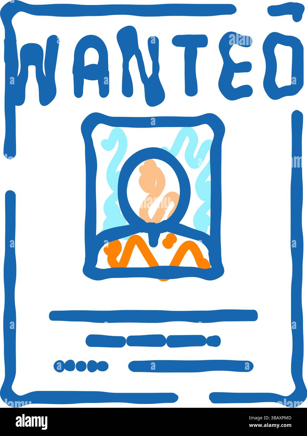 wanted poster crime icon doodle illustration Stock Vector Image & Art ...