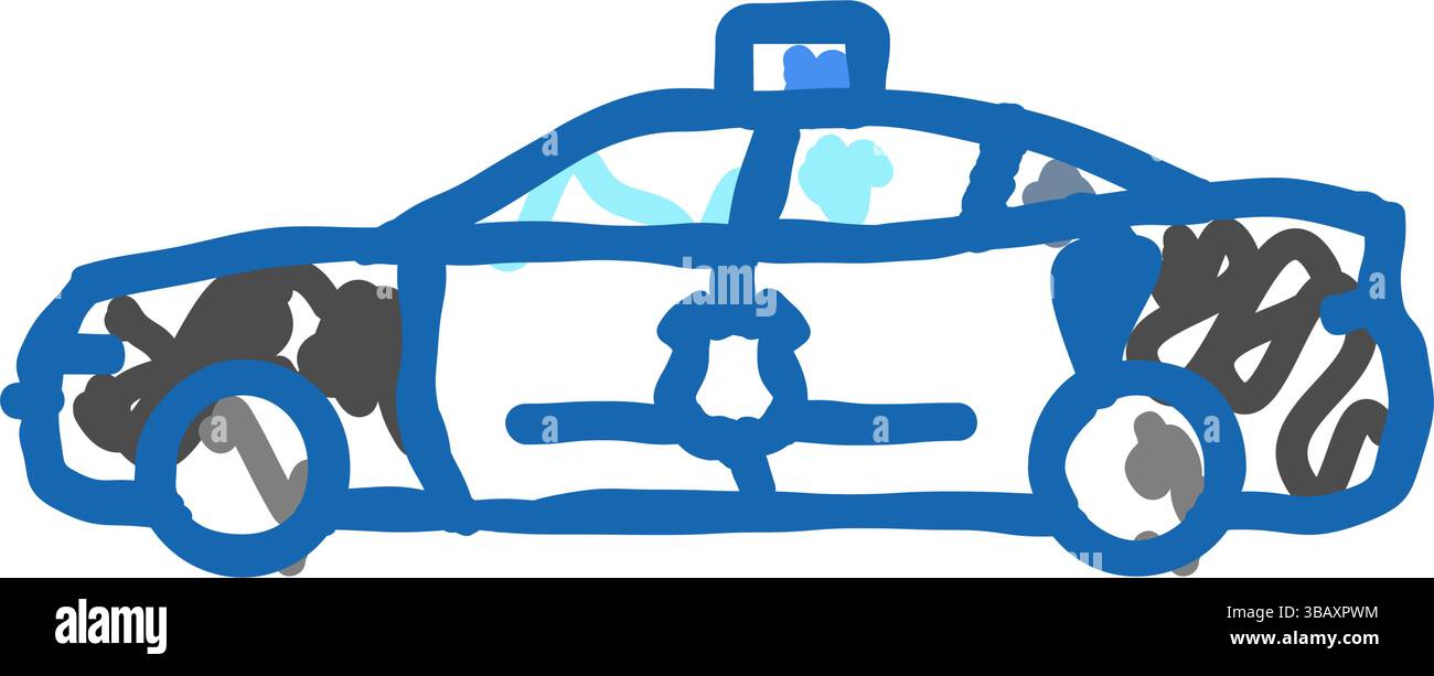 police car crime icon doodle illustration Stock Vector Image & Art - Alamy