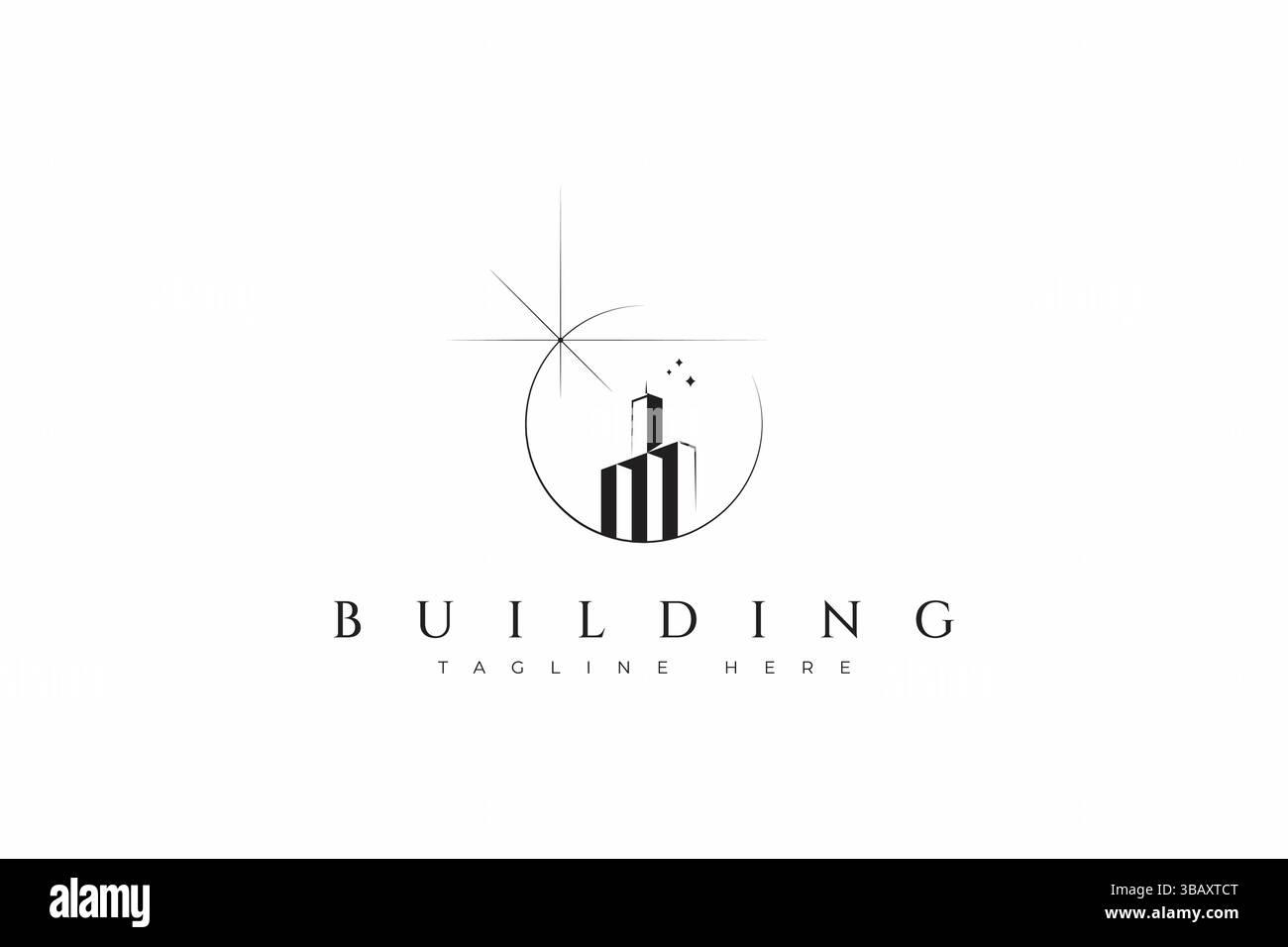 Building Night View Abstract Illustration Business Company Logo Concept ...