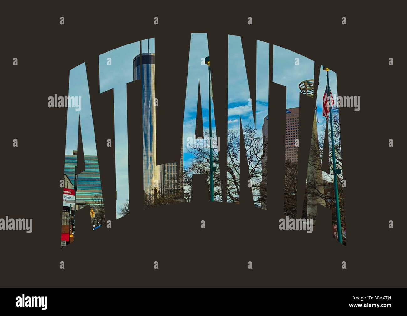 Illustration -City of Atlanta with view of Atlanta skyline Stock Photo ...