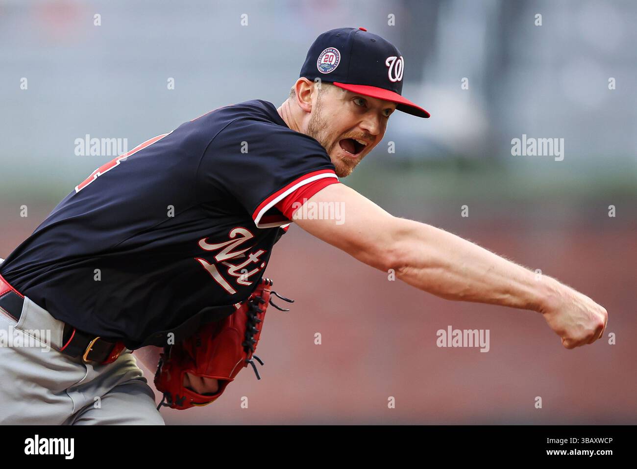 Washington Nationals pitcher Michael Soroka delivers in the second ...