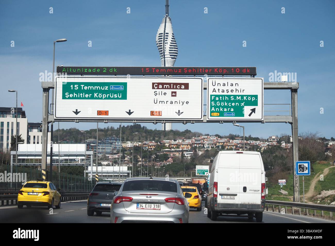 turkey istanbul 27 march 2025. Traffic signals guide drivers through ...
