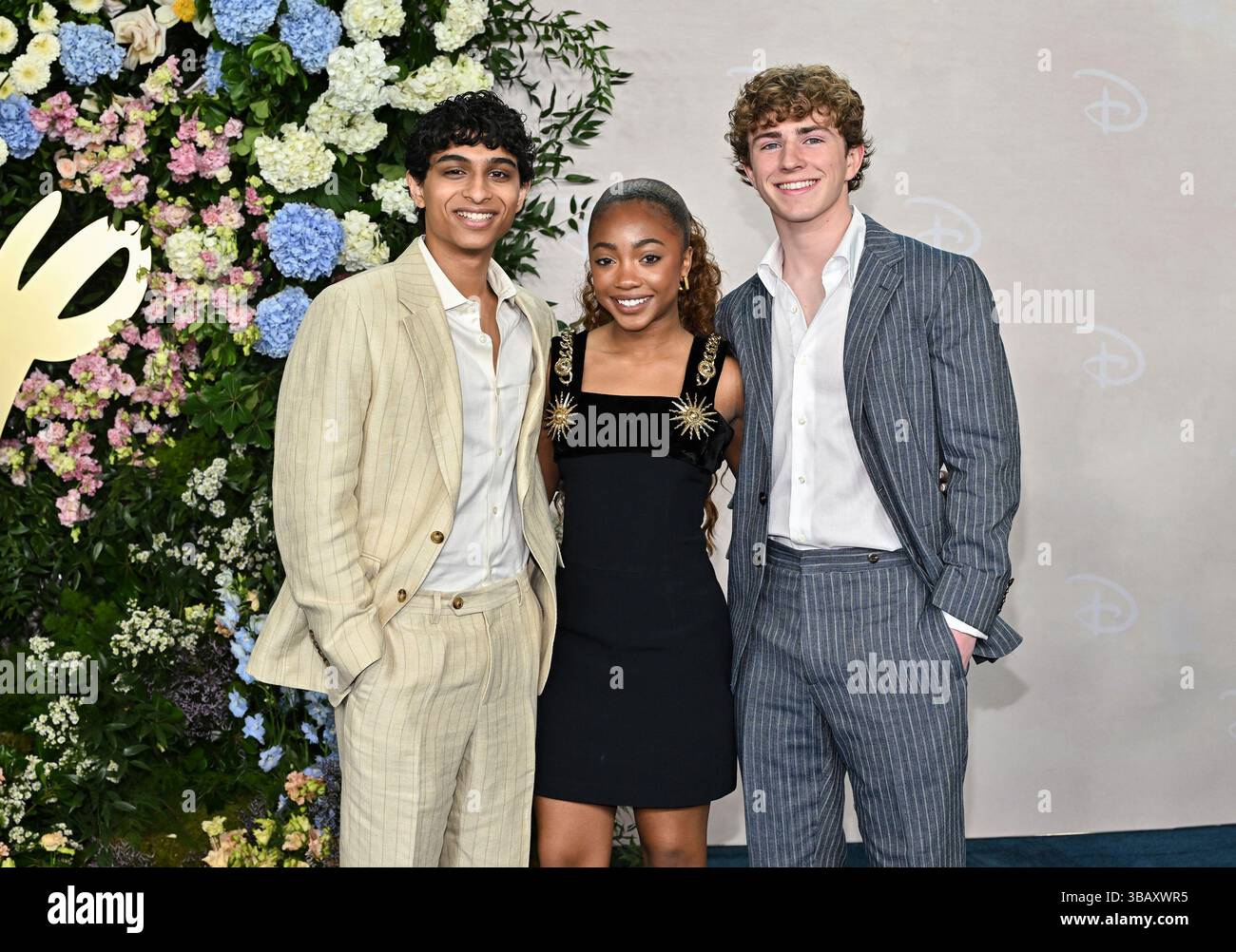 Aryan Simhadri, left, Leah Jeffries and Walker Scobell attend the ...