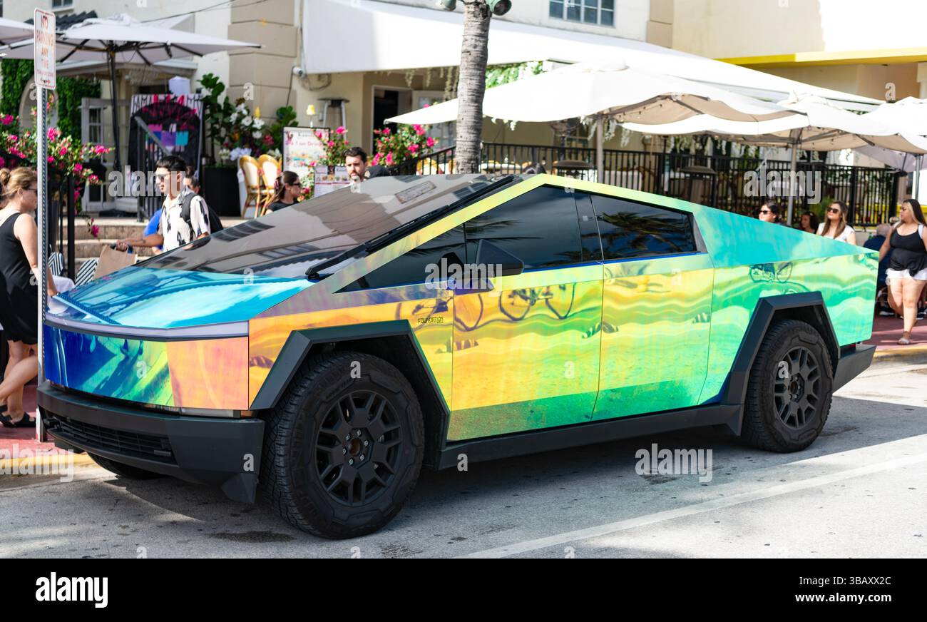 Miami, Florida, USA - December 08, 2024: Electric car of Tesla ...