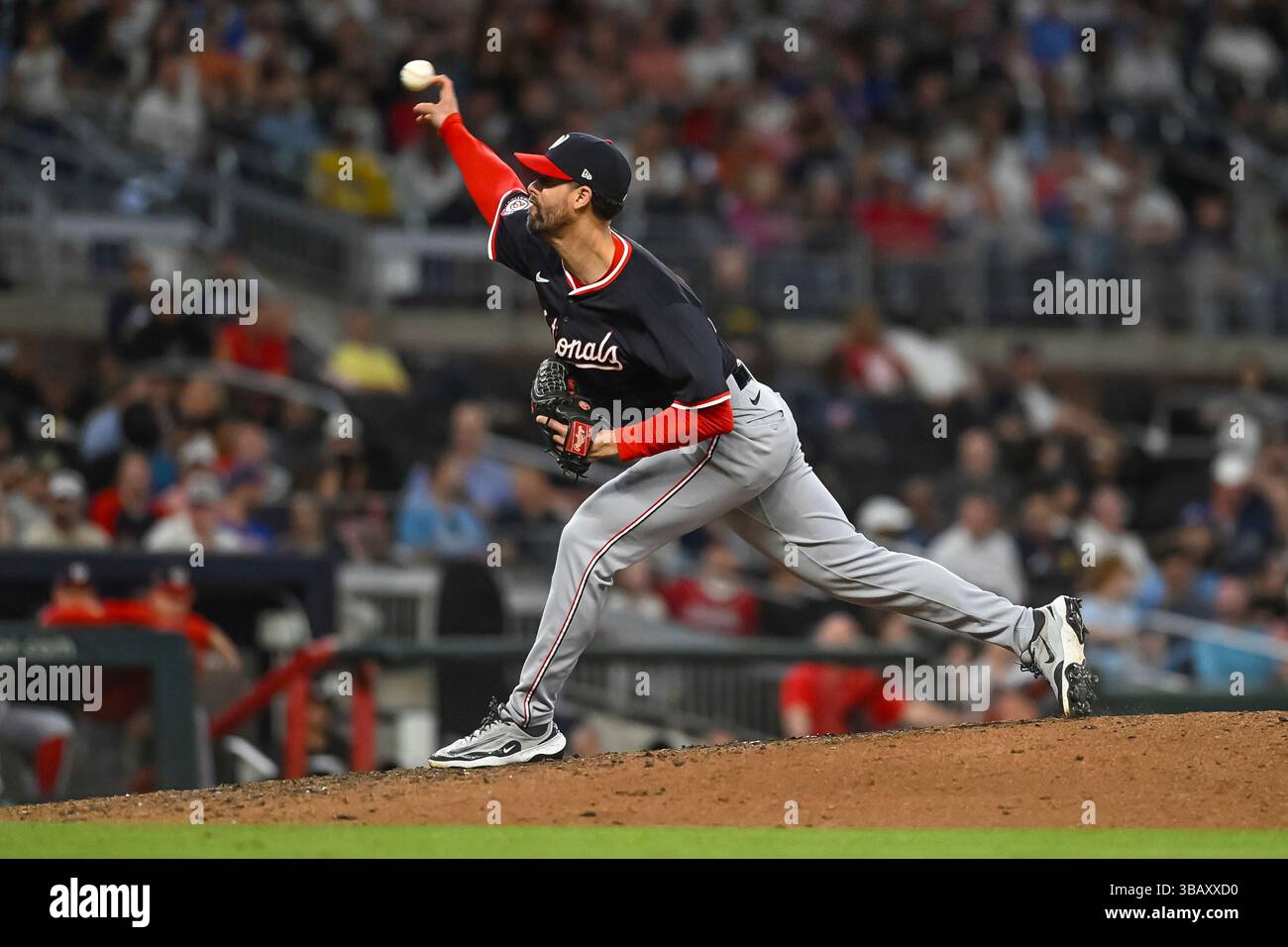 ATLANTA, GA - MAY 13: Washington Nationals pitcher Jorge López (21 ...