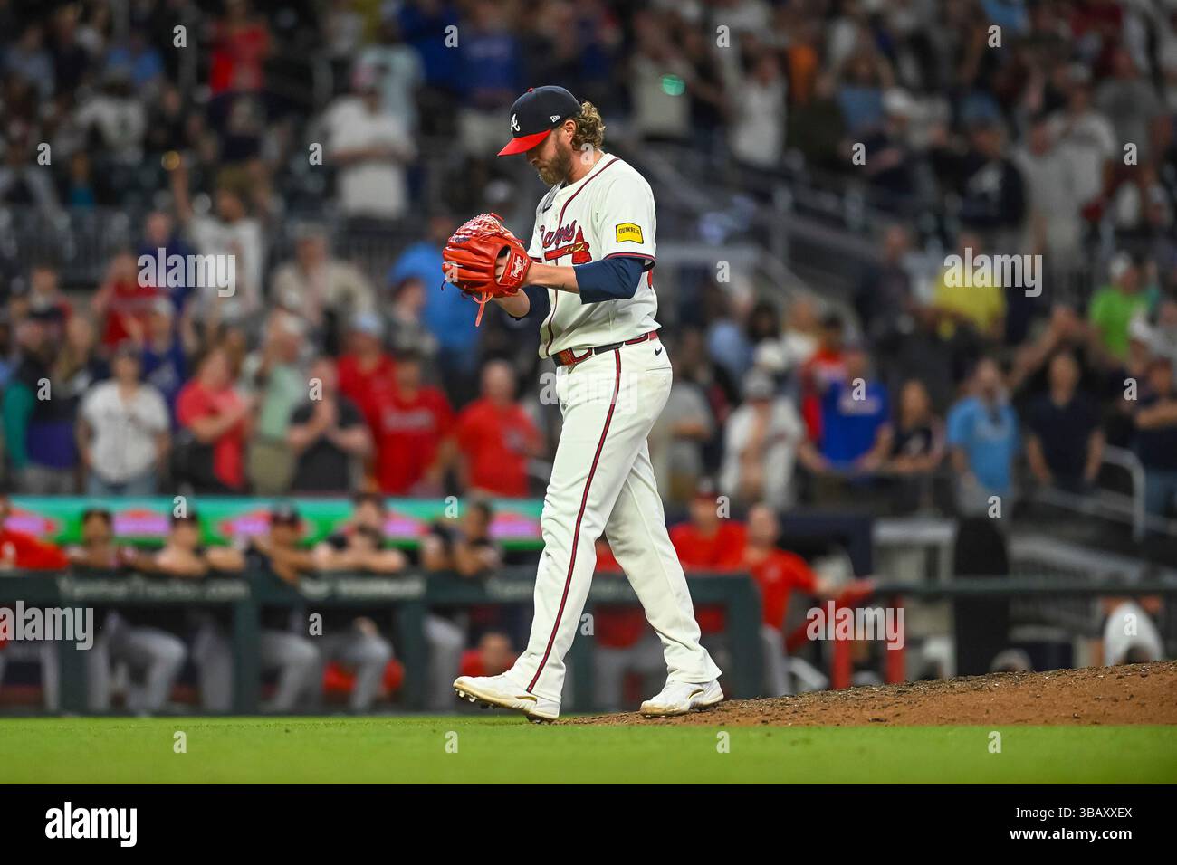 ATLANTA, GA - MAY 13: Atlanta Braves pitcher Pierce Johnson (38) with a ...