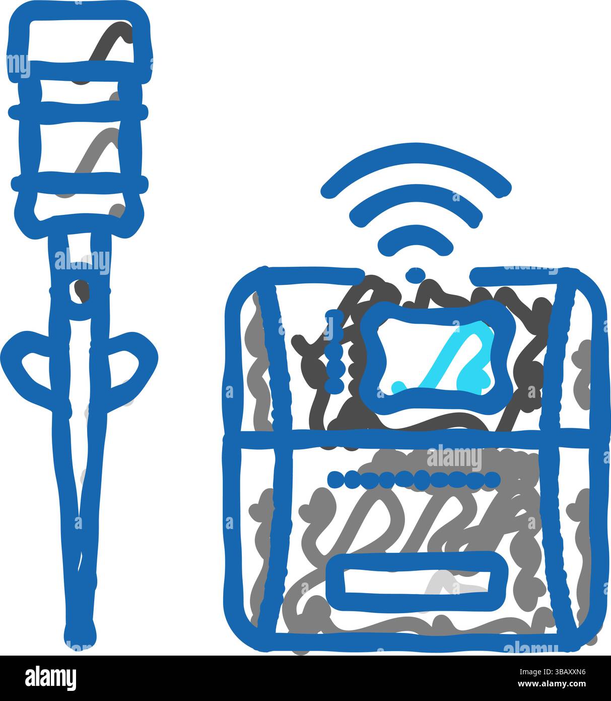 smart lawn sprinkler home icon doodle illustration Stock Vector Image ...