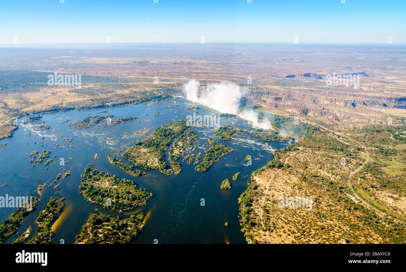 Aerial view of the Victoria Falls in Zimbabwe Stock Photo - Alamy
