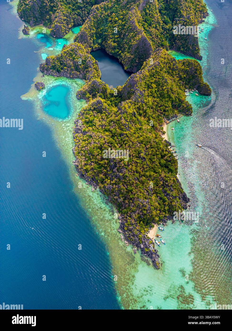 Lagoons and Barracuda Lake with splendid limestone rock formation ...