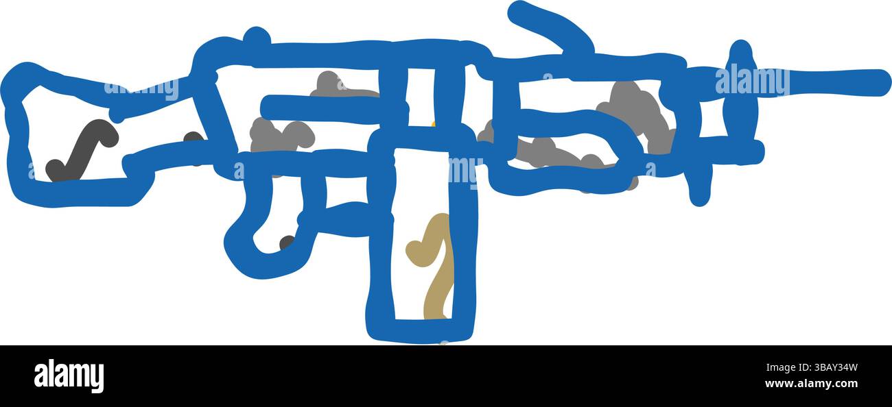 machine gun weapon military icon doodle illustration Stock Vector Image ...