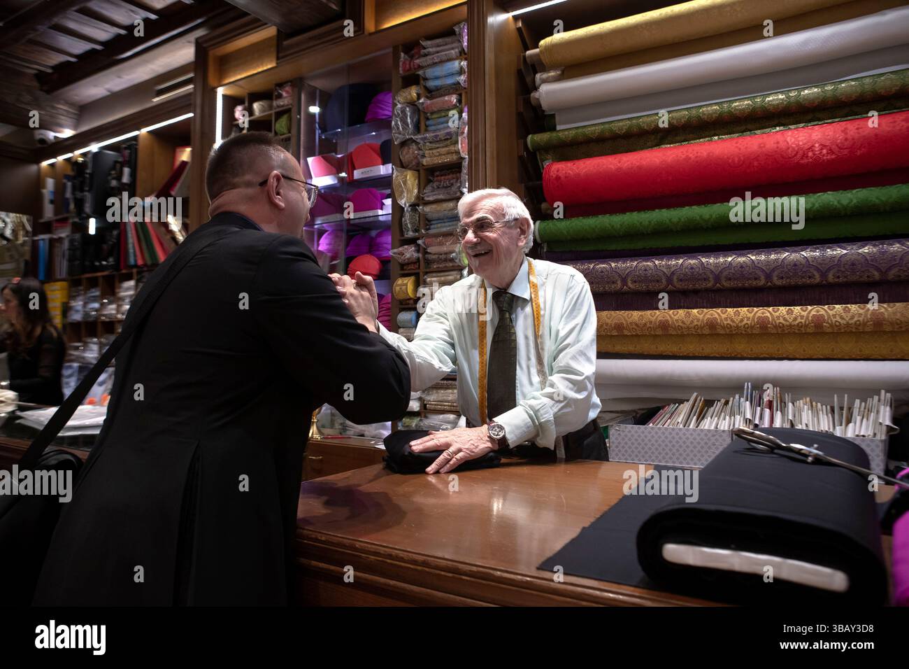 The tailor Raniero Mancinelli in his atelier. Raniero Mancinelli, 86 ...