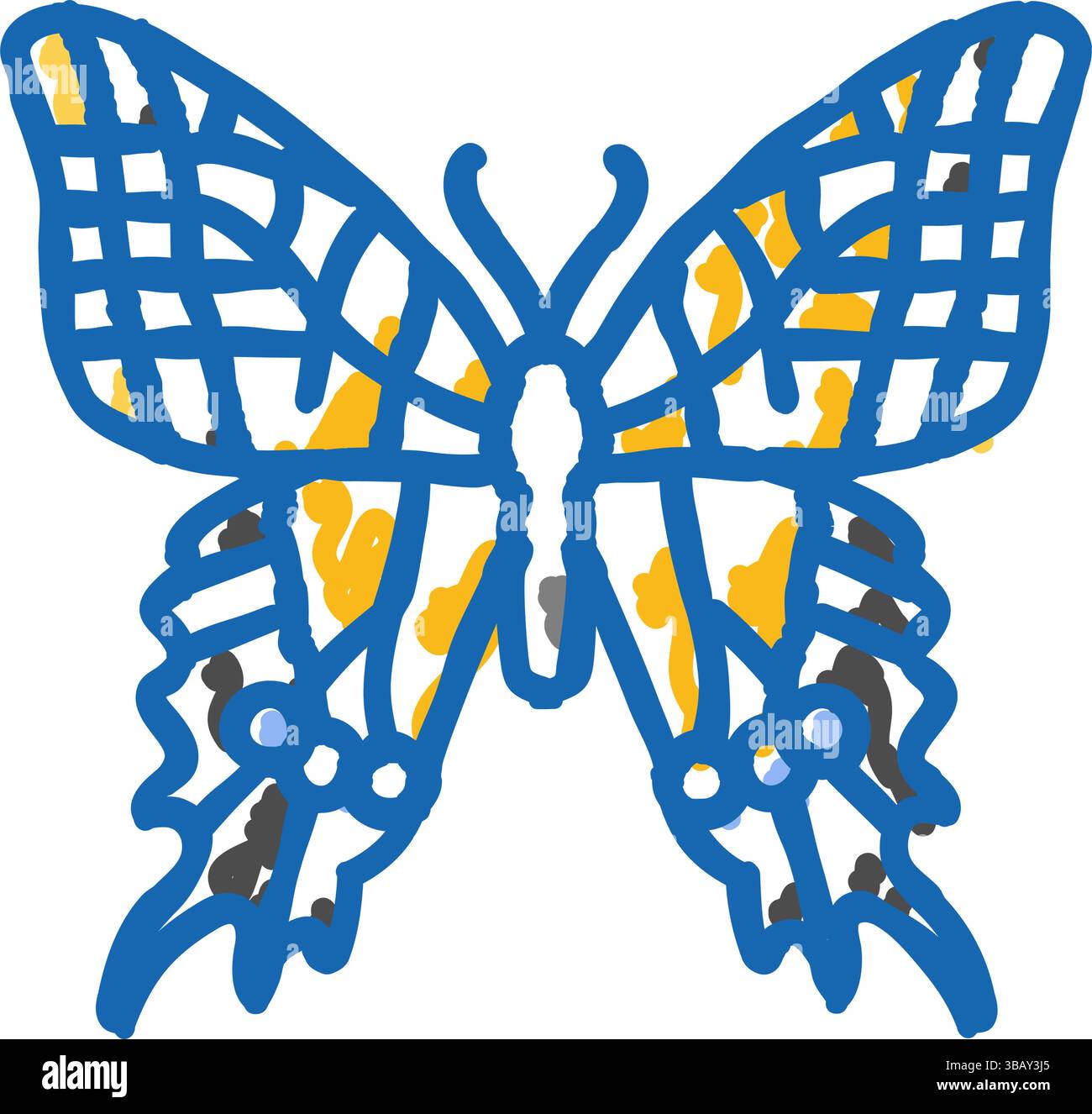 two tailed swallowtail insect icon doodle illustration Stock Vector ...