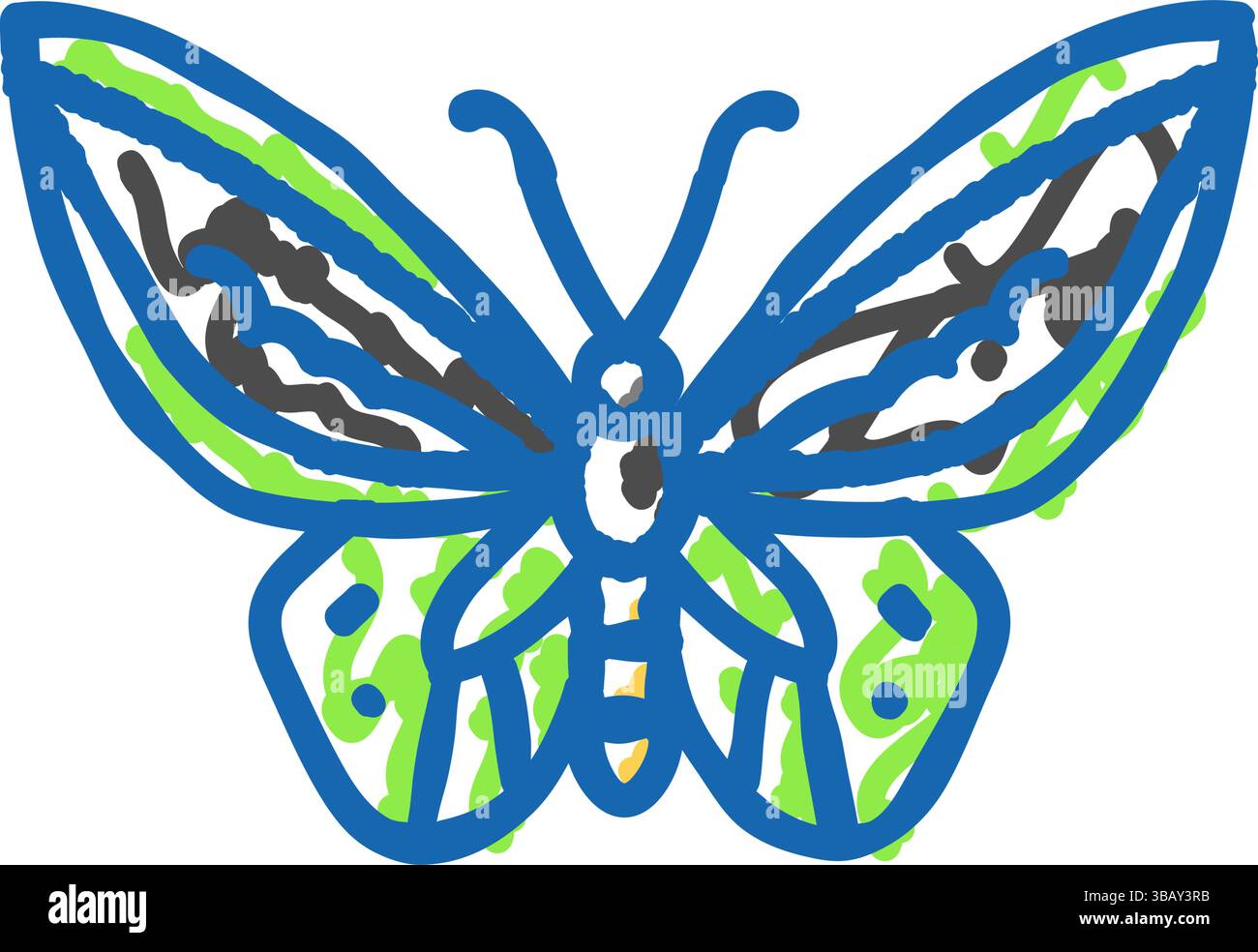 cape york birdwing insect icon doodle illustration Stock Vector Image ...