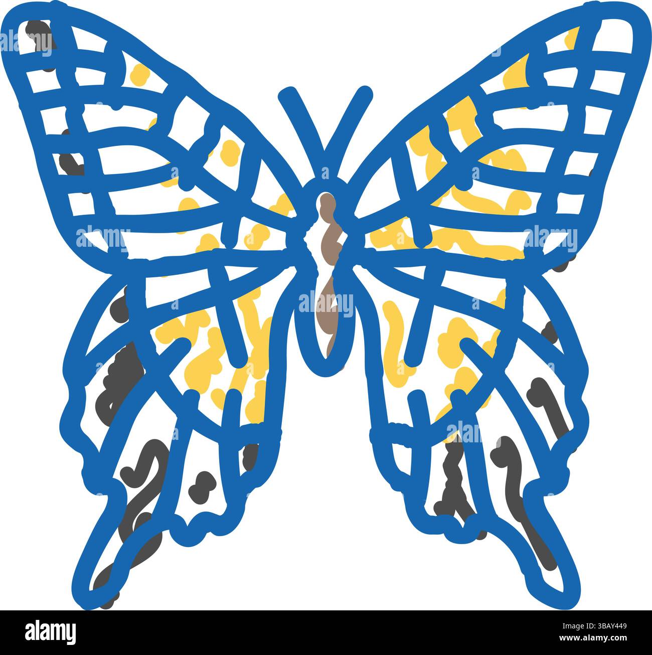 eastern tiger swallowtail summer icon doodle illustration Stock Vector ...