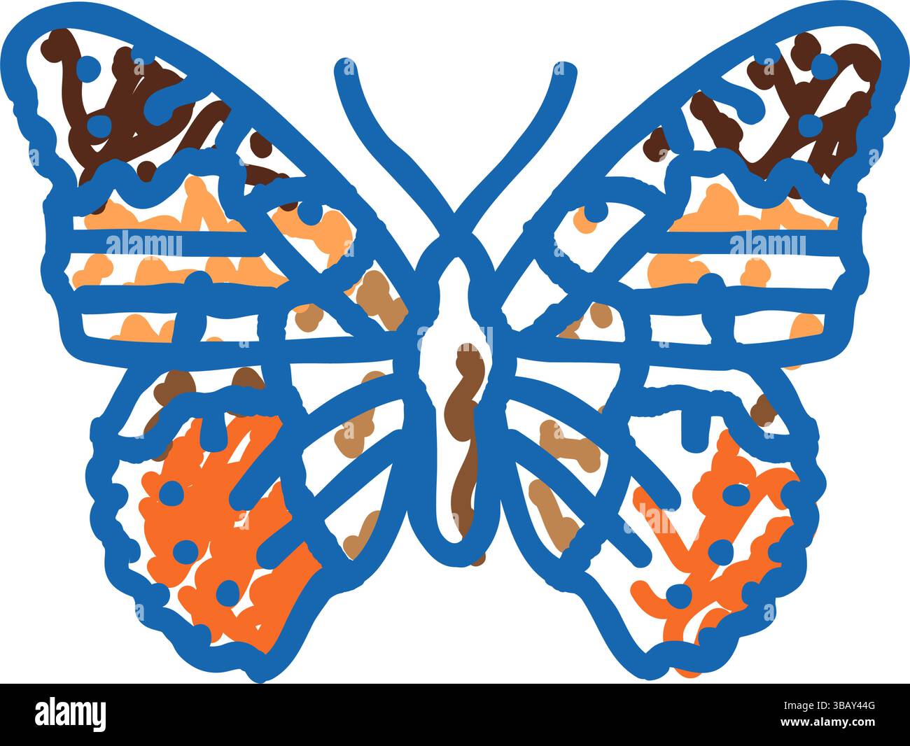 painted lady summer icon doodle illustration Stock Vector Image & Art ...