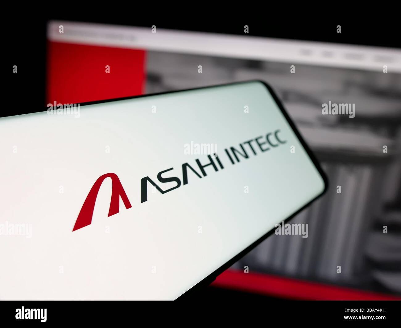 In this photo illustration, a smartphone with the logo of Japanese ...