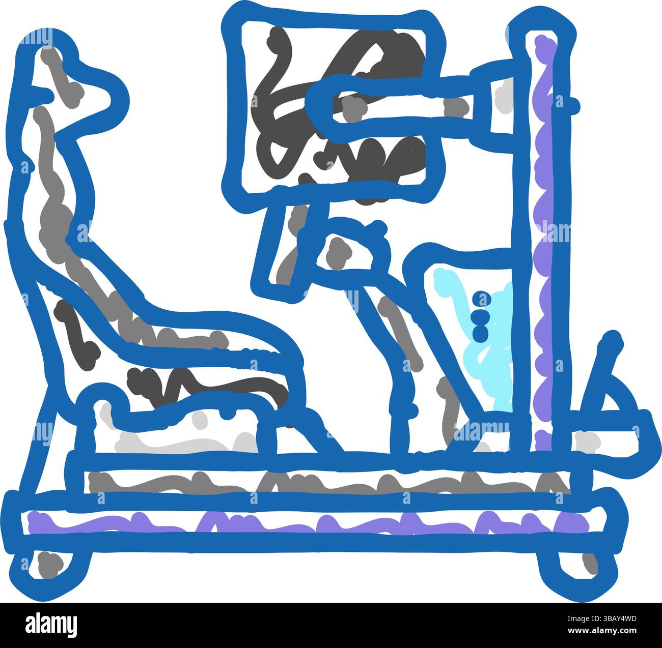 racing simulator vehicle icon doodle illustration Stock Vector Image ...