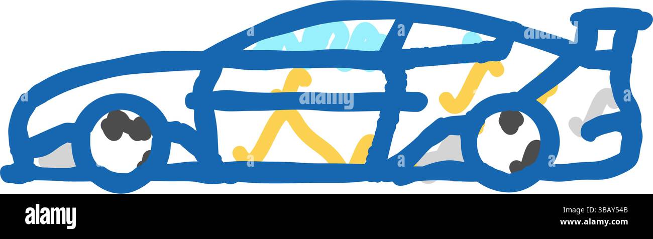 modern racing car vehicle speed icon doodle illustration Stock Vector ...