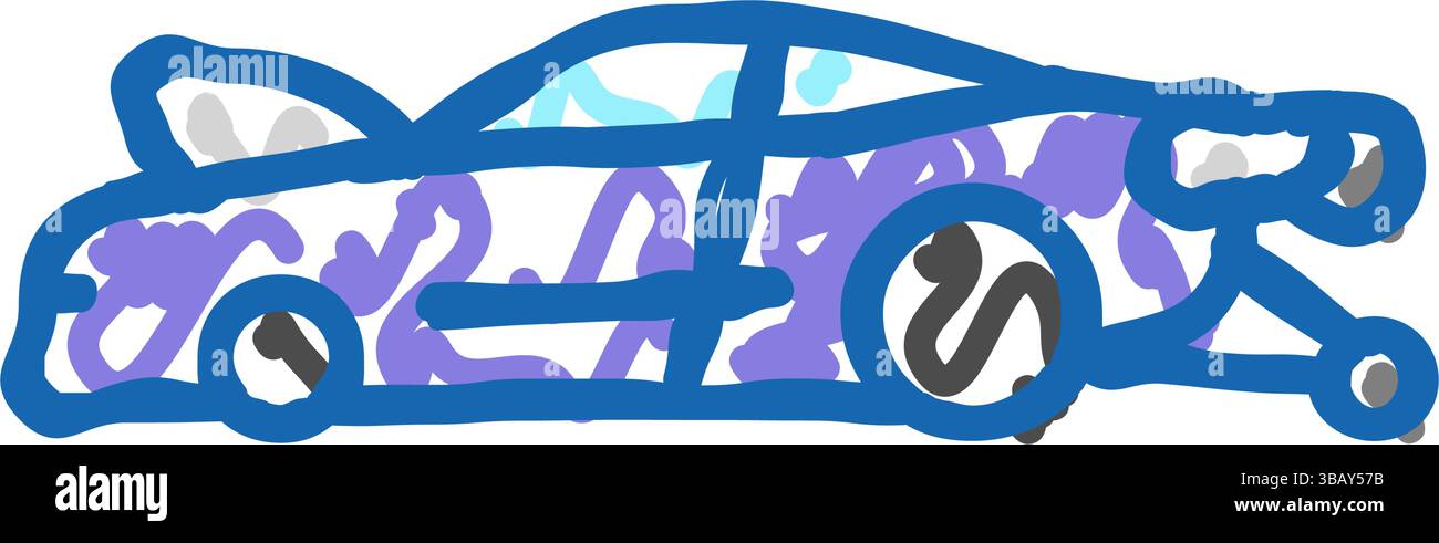 nitrous oxide racing vehicle icon doodle illustration Stock Vector ...