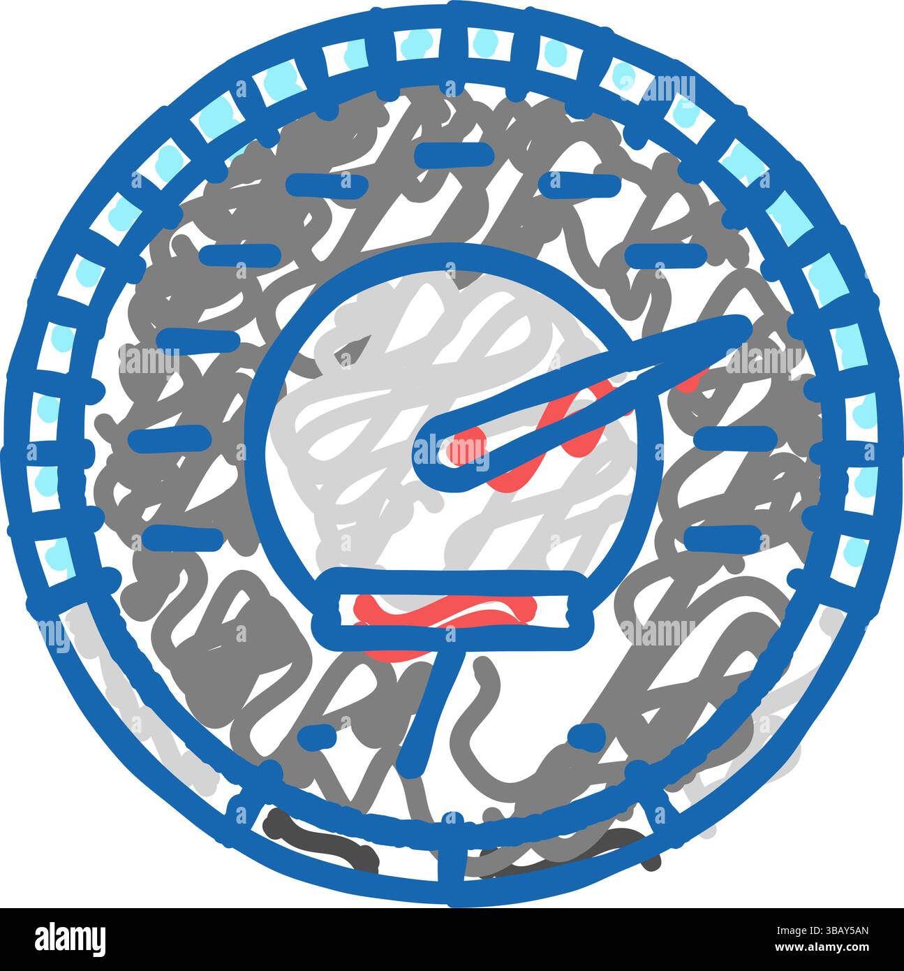 speedometer vehicle speed auto icon doodle illustration Stock Vector ...