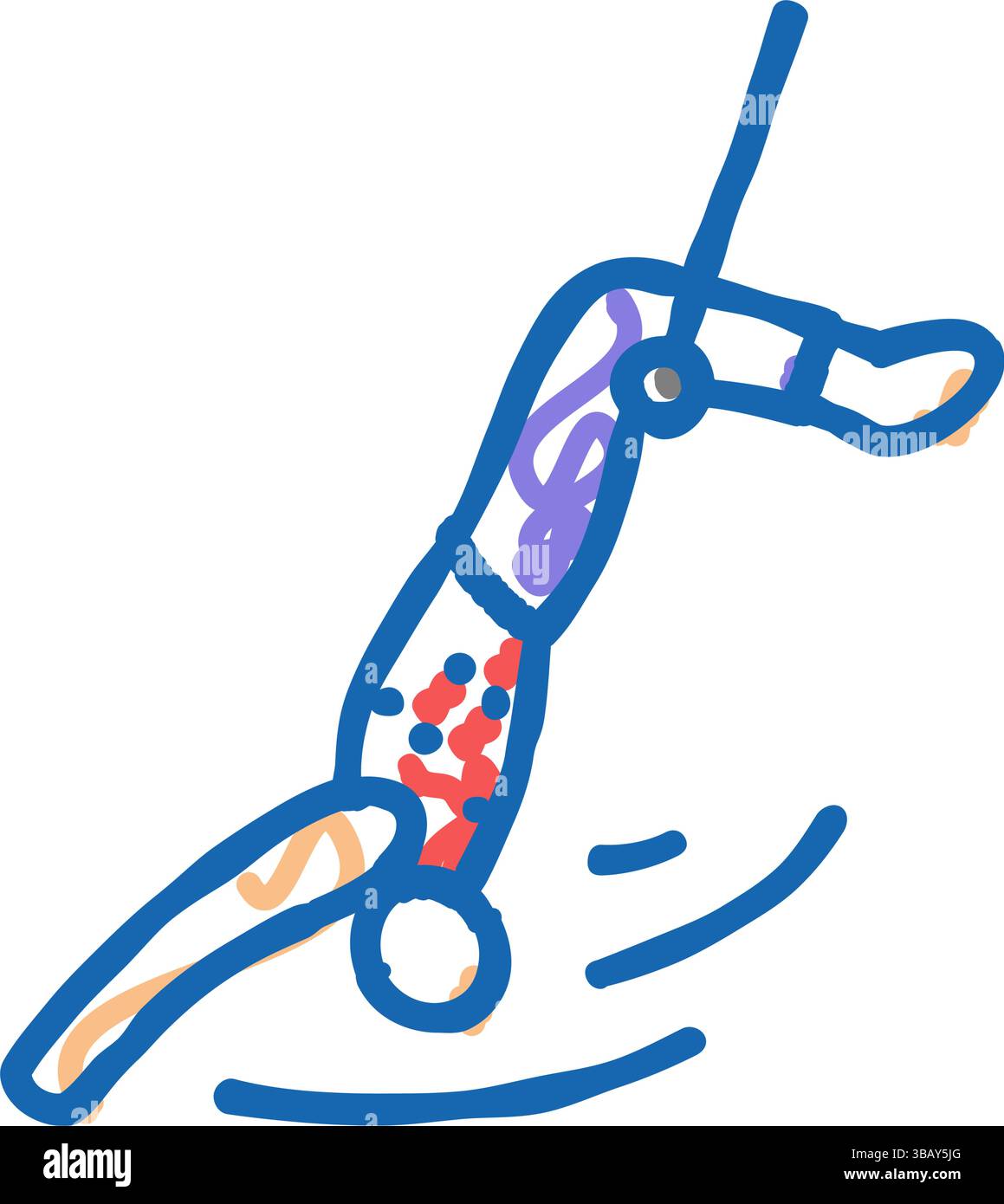 trapeze artist acrobat carnival vintage show icon doodle illustration ...