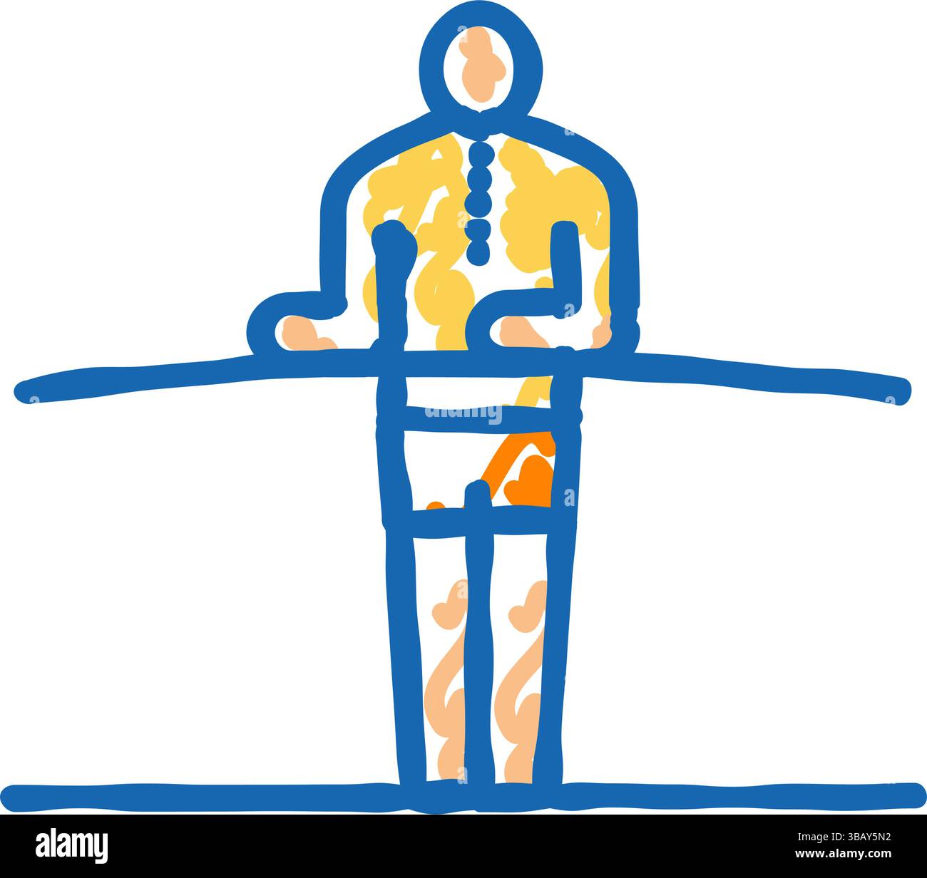 tightrope walker carnival vintage show icon doodle illustration Stock ...