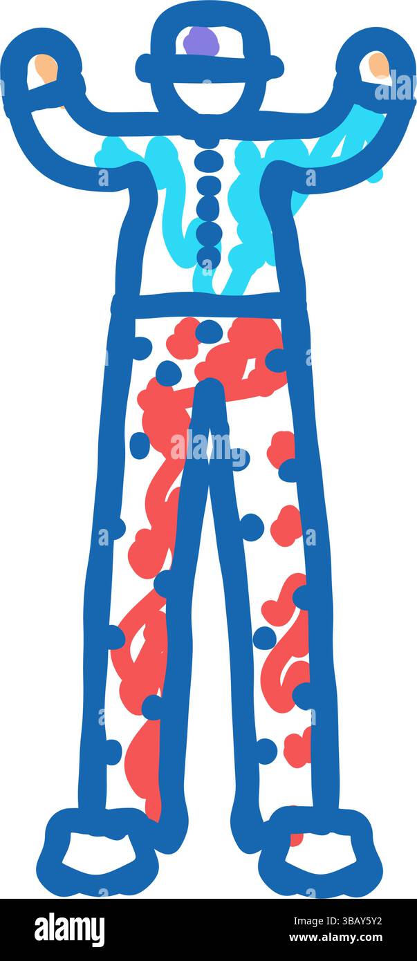 stilt walker carnival vintage show icon doodle illustration Stock ...