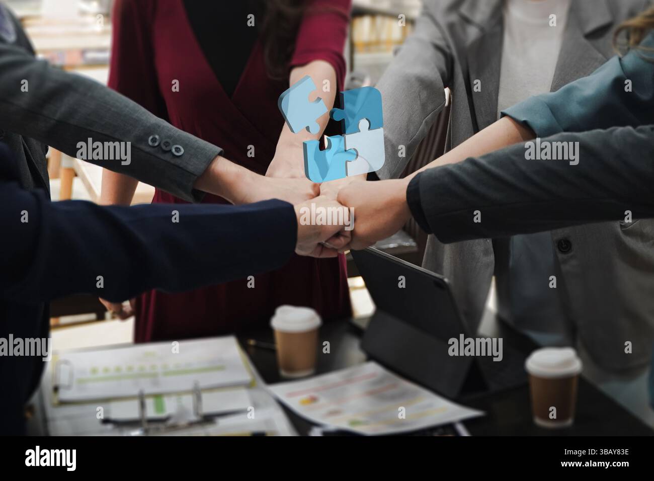 A team collaboration with hands group teamwork and collaboration ...