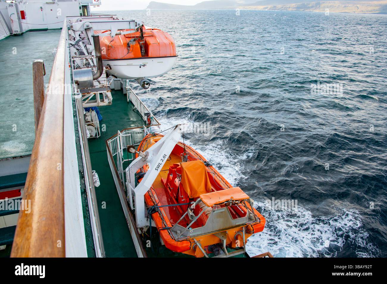 Emergency Evacuation Lifeboat on Ship Stock Photo - Alamy
