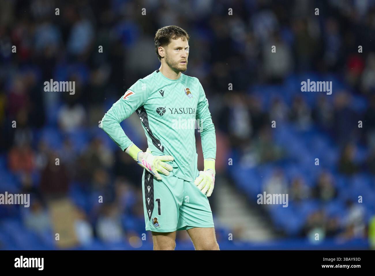 Alex Remiro of Real Sociedad during the Spanish championship La Liga ...