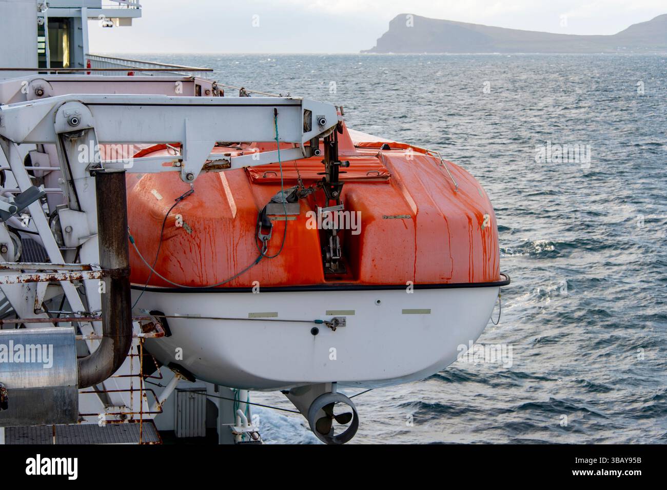Emergency Evacuation Lifeboat on Ship Stock Photo - Alamy