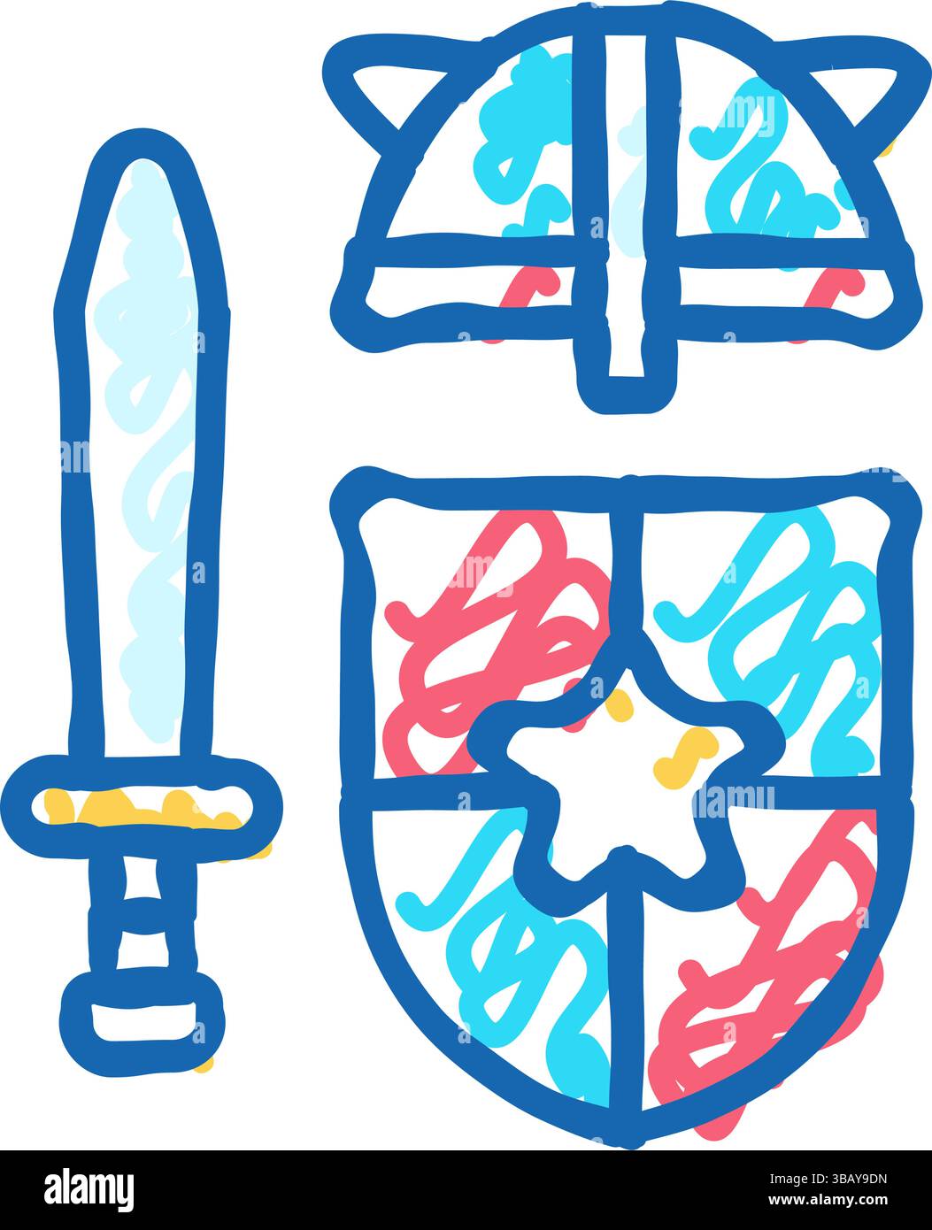 dress up pretend play toy child game play icon doodle illustration ...