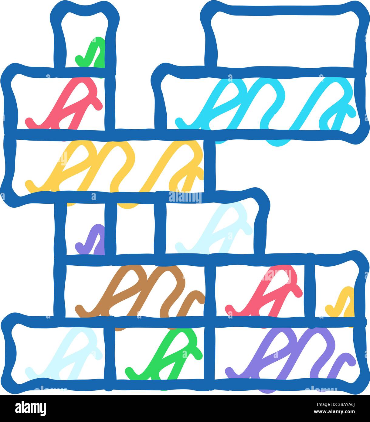 blocks toy child baby kid icon doodle illustration Stock Vector Image ...