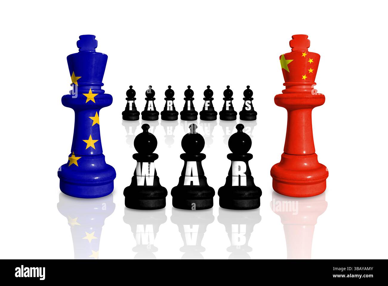 EU and China trade war. China and EU trade, duty, tariffs, customs ...
