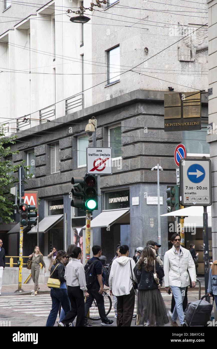 Milan, new ZTL fashion quadrilateral, cameras and access points Stock ...