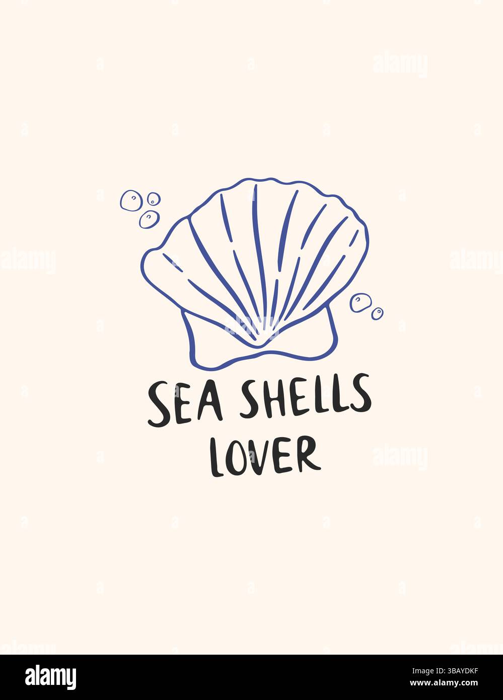 Hand drawn coastal seashell poster Stock Vector Image & Art - Alamy