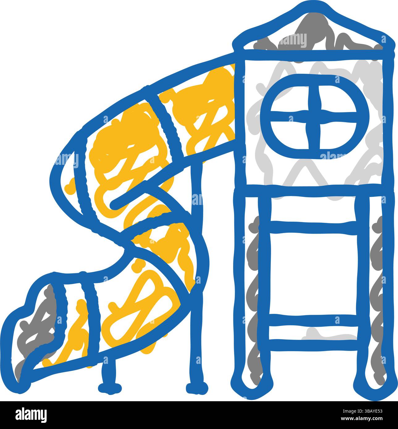 tube slide park outdoor kid play icon doodle illustration Stock Vector ...