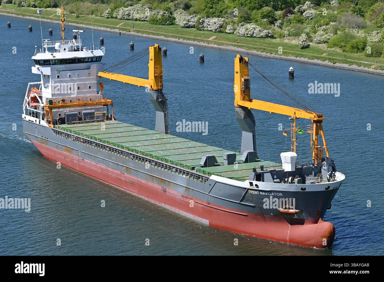General Cargo Ship TRENT NAVIGATOR passing the Kiel Canal Stock Photo ...